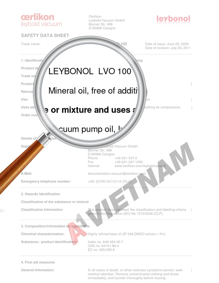 Dầu chân không Leybonol LVO 100 – Long Nguyễn